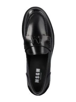 MSGM Letter-appliqué Loafers - Black
