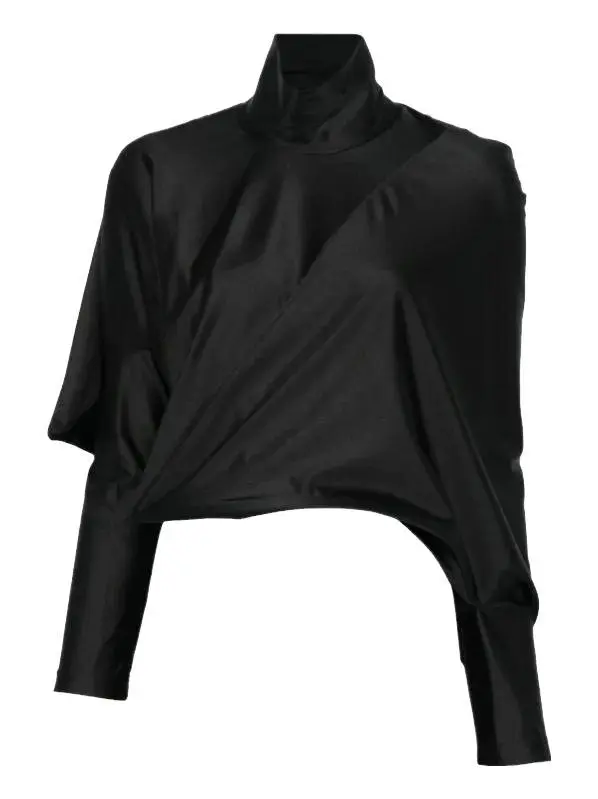 Junya Watanabe Asymmetrical High-neck Top - Black