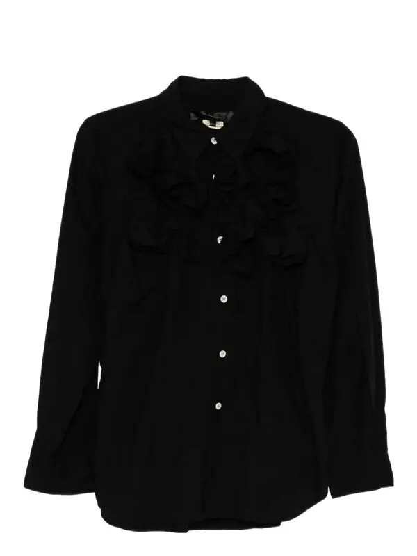 Comme Des Garçons Rose Detail Blouse - Black