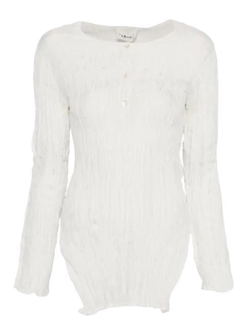 P.a.r.o.s.h Button Textured Blouse - White