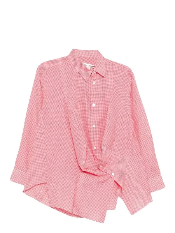 Comme Des Garçons Checked Long-sleeve Shirt - Pink