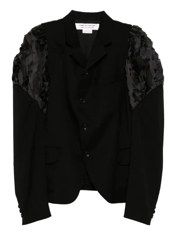 Comme Des Garçons Ruffled-sleeve Blazer - Black