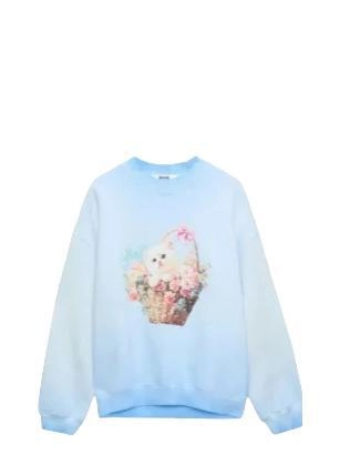 MSGM Cat-print Sweatshirt - Blue