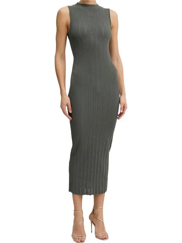 TWINSET Ribbed-knit Sleeveless Dress - Black