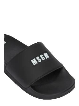 MSGM Logo-detail Open-toe Slides - Black