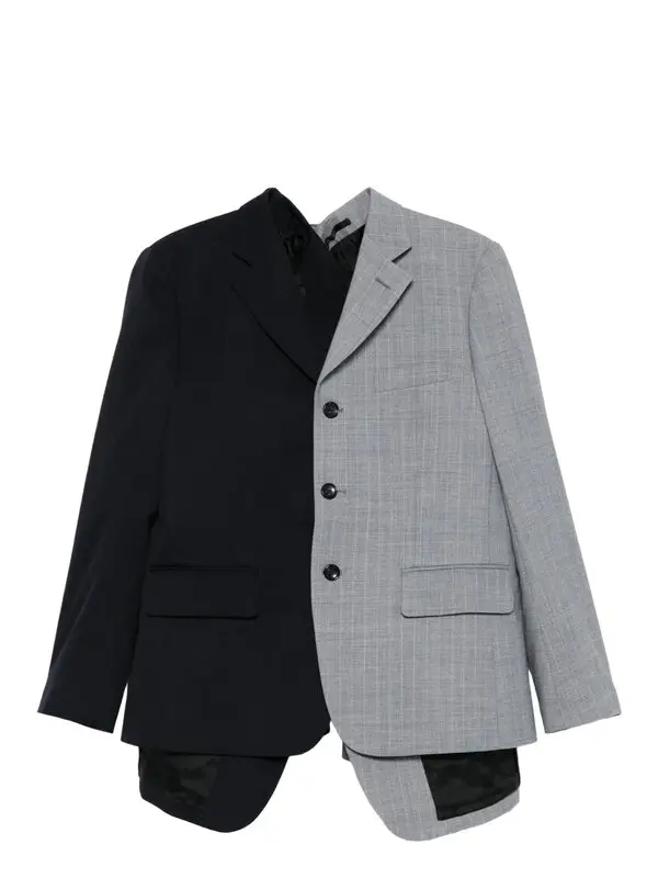 Comme Des Garçons Pinstriped Two-tone Jacket - Black