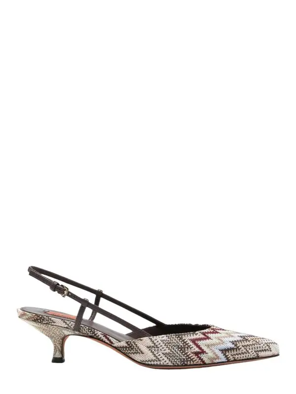 Missoni Point-toe Slingback Pumps - Multicolor