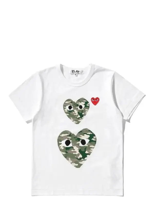 Play Comme Des Garcon Heart Eyes T-shirt - White