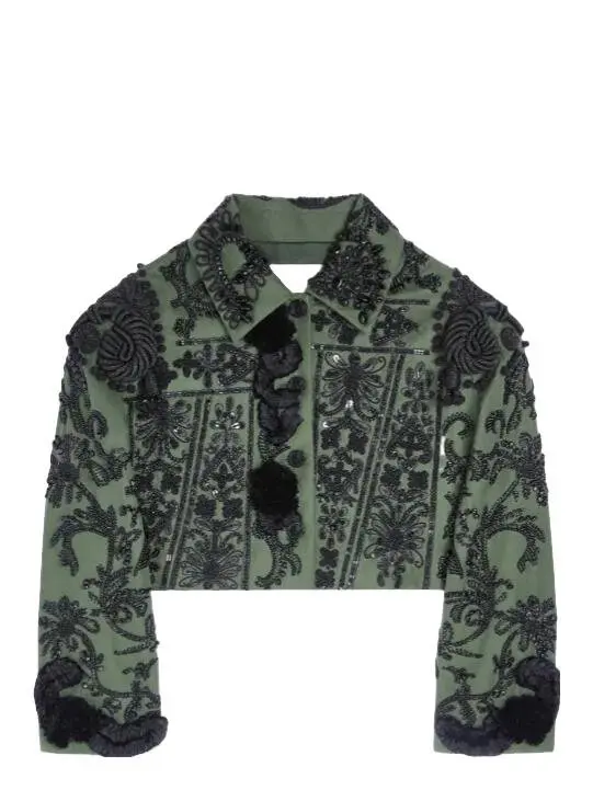 Dries Van Noten Sequin-embroidered Cotton Jacket - Black