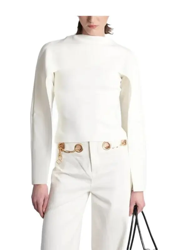 Cult Gaia Alka Cape-sleeve Blouse - White