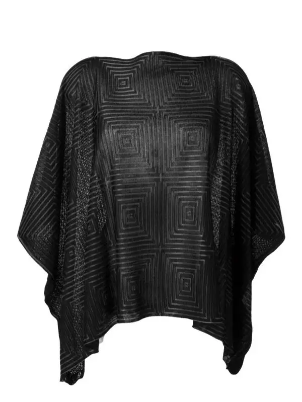Junya Watanabe Oversized Patterned Knitted Top - Black