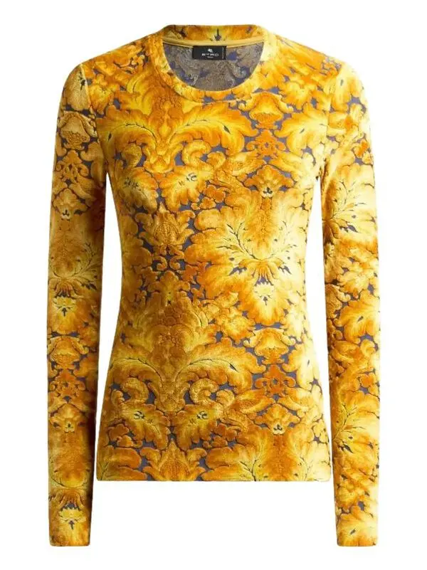 Etro Chenille Jacquard Top - Brown