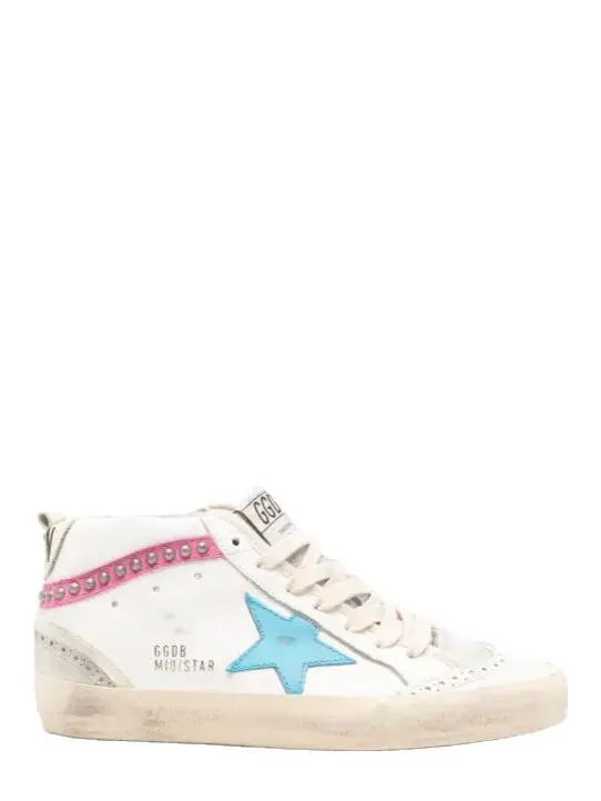 GOLDEN GOOSE Mid Star Leather Sneakers - Nude