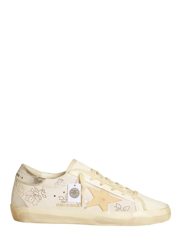 GOLDEN GOOSE Super-star Sneakers With Swarovski Crystals - Nude