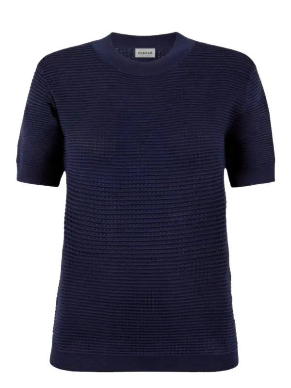 P.a.r.o.s.h Waffle-knit Short-sleeve T-shirt - Black