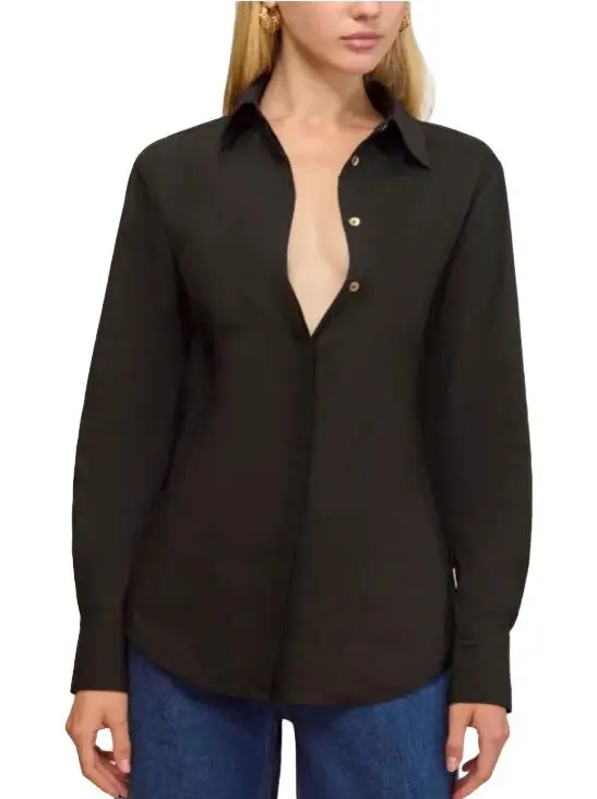 Cult Gaia Emelyn Open-back Shirt - Black