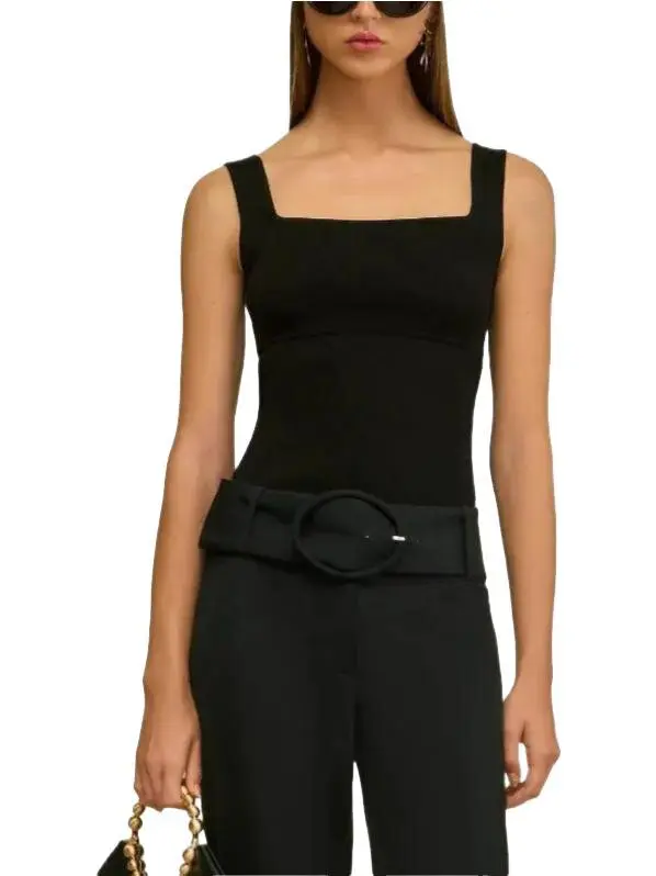 Cult Gaia Levi Square Neck Top - Black