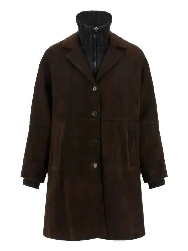 P.a.r.o.s.h Monet Suede Coat - Black