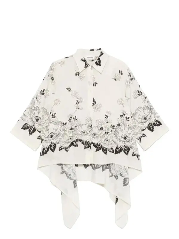 P.a.r.o.s.h Floral-print Shirt - White