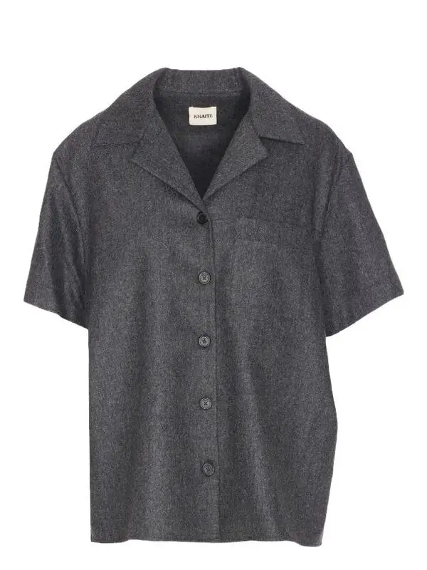 Khaite Riordan Buttoned Short-sleeve Shirt - Black