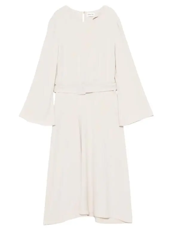 P.a.r.o.s.h Belted Flared Midi Dress - White