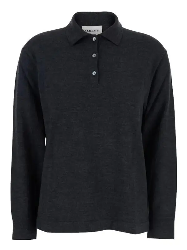 P.a.r.o.s.h Polo-neck Button Polo Shirt - Black