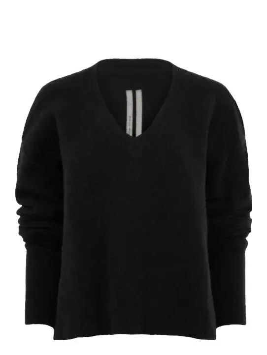 Rick Owens V-neck Pullover Sweater - Black