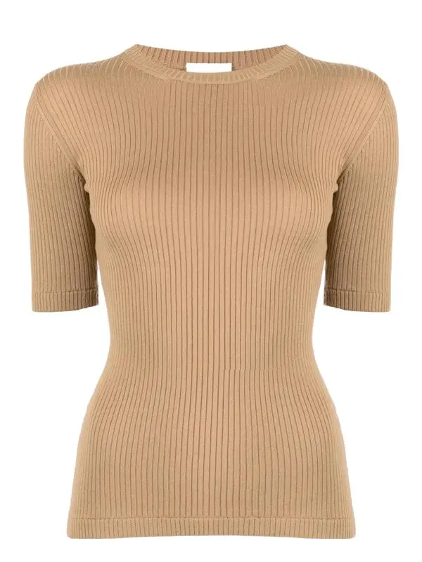 Khaite The Ange Rib-knit Top - Nude
