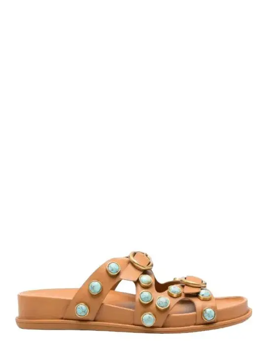 Cult Gaia Blair Buckle Embellished Sandals - Brown