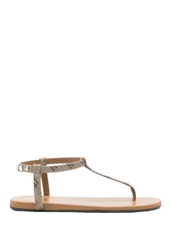 Herno Logo-print Leather Sandals - Nude