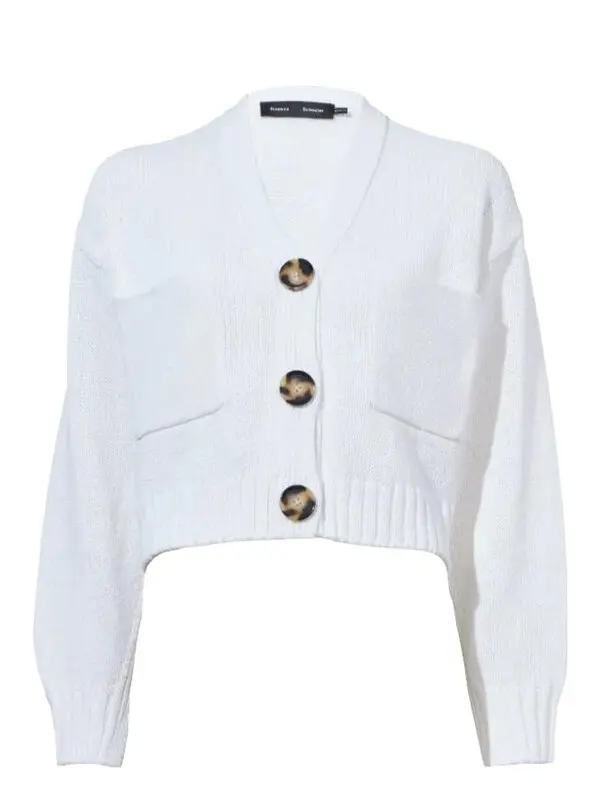 Proenza Schouler Cropped Knit Cardigan - White