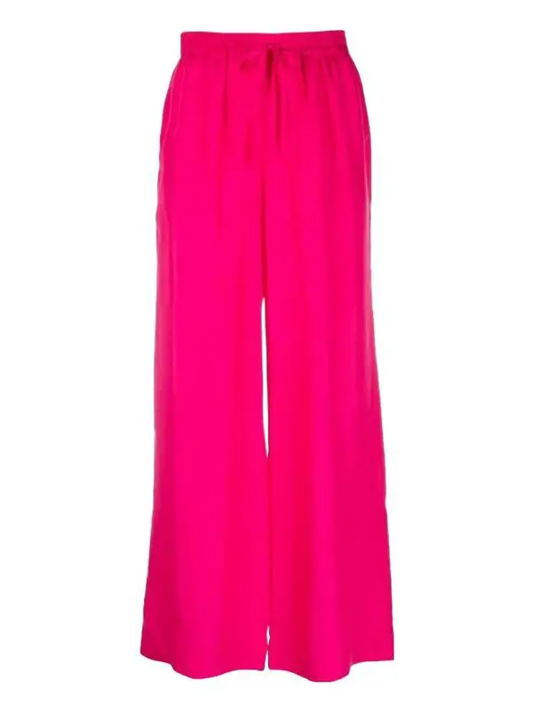 P.a.r.o.s.h Silk Wide Leg Drawstring Trousers - Pink