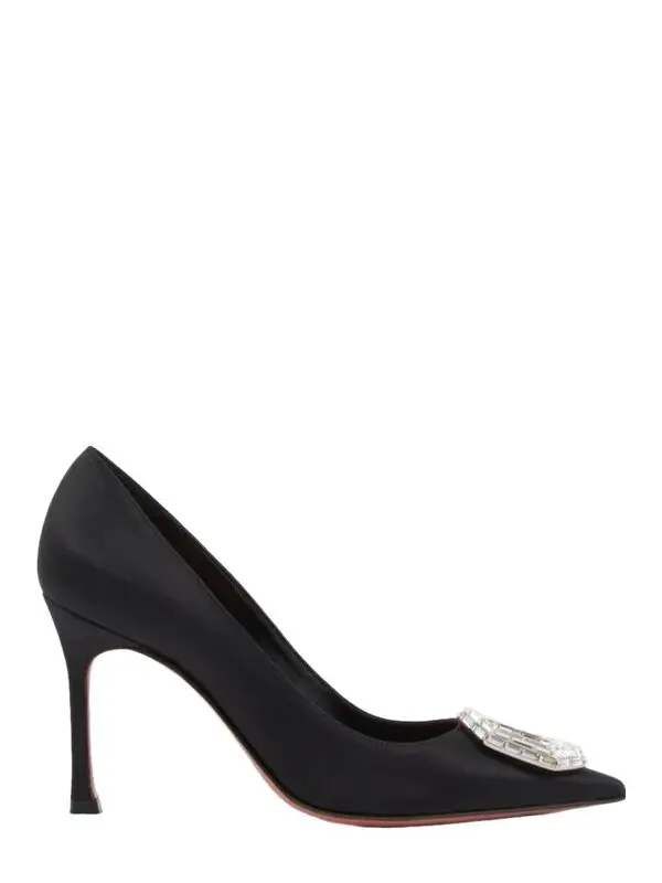 Amina Muaddi Camelia 90mm Crystal Pumps - Black
