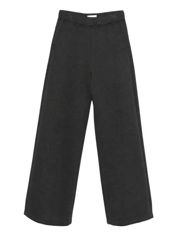P.a.r.o.s.h Mélange Effect Stretch-jersey Wide Leg Trousers - Dark Grey
