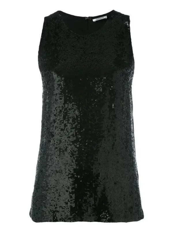 P.a.r.o.s.h Sequin Embellished Tank Top - Black
