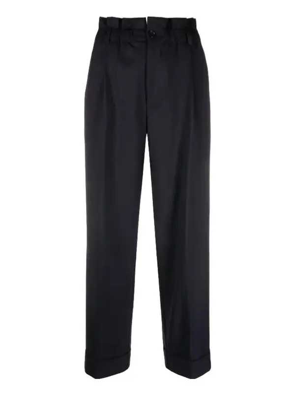 P.a.r.o.s.h Paperbag-waist Straight Leg Trousers - Black