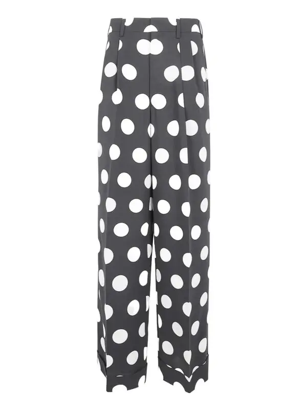 Junya Watanabe Polka-dot Pleated Trousers - Black