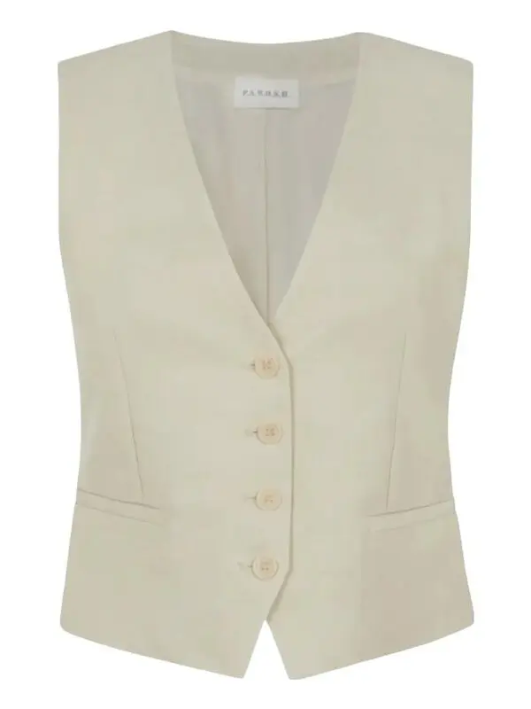 P.a.r.o.s.h V-neck Button Vest - Nude