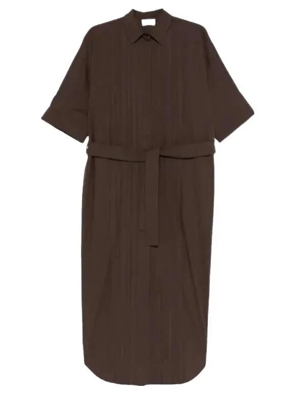 P.a.r.o.s.h Belt-detail Midi Dress - Brown