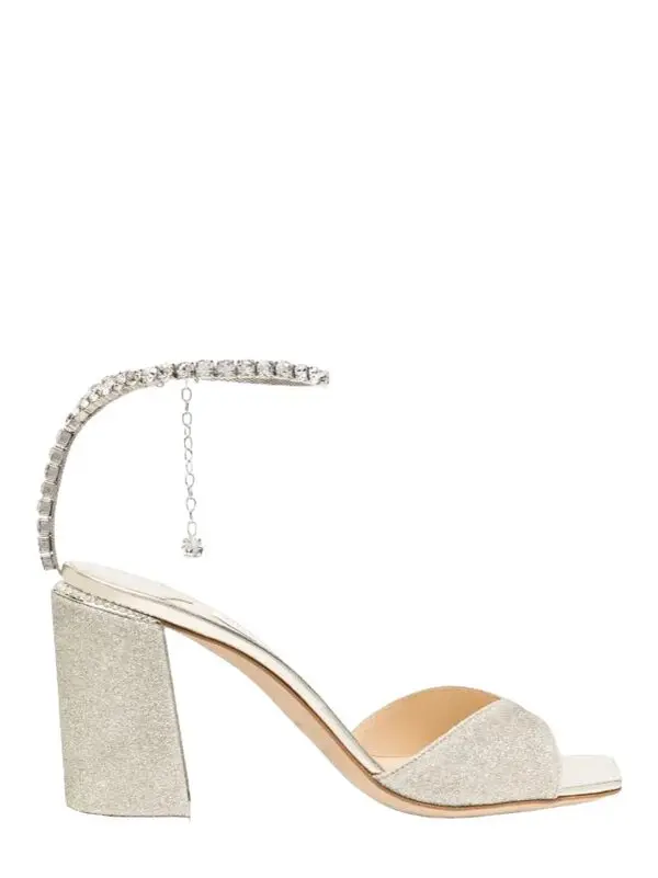 JIMMY CHOO Saeda 85mm Leather Sandals - Nude