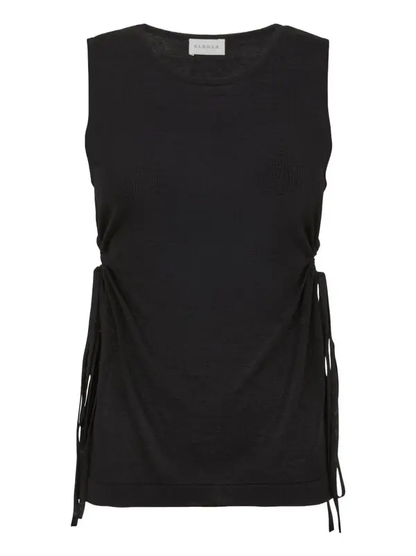 P.a.r.o.s.h Side-tie Knit Top - Black