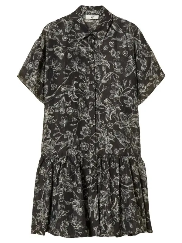 TWINSET Floral Ruffled Dress - Black