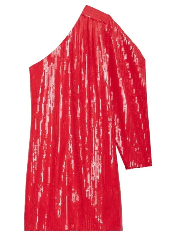 Zadig&Voltaire Roely Sequin-embellished One-shoulder Dress - Red