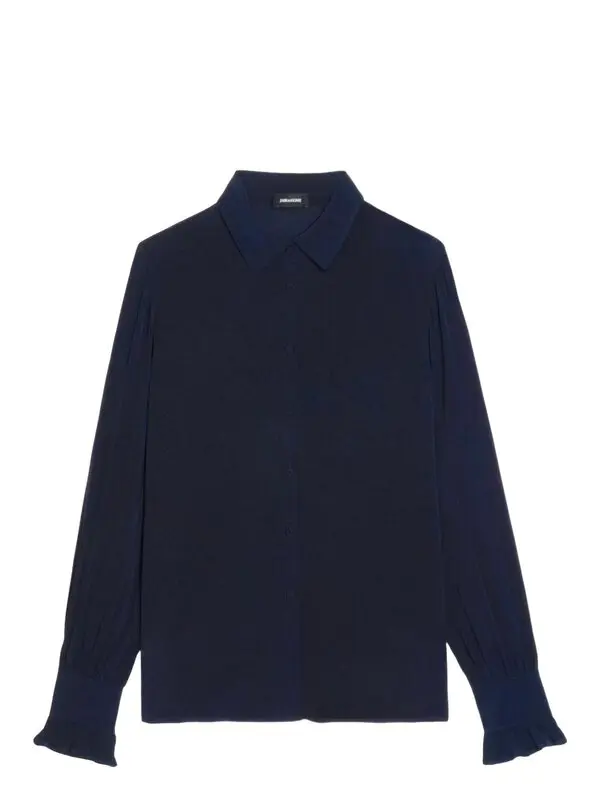 Zadig&Voltaire Thely Ruffled-cuffs Long-sleeves Shirt - Encre