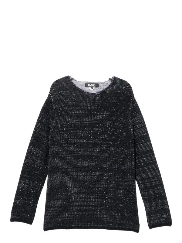 Comme Des Garçons Speckled Long-sleeve Jumper - Navy Blue