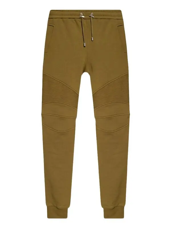 Balmain Flocked-logo Drawstring Track Pants - Green