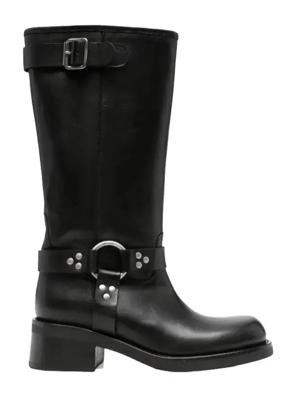 P.a.r.o.s.h Buckle-strap Studded Boots - Black