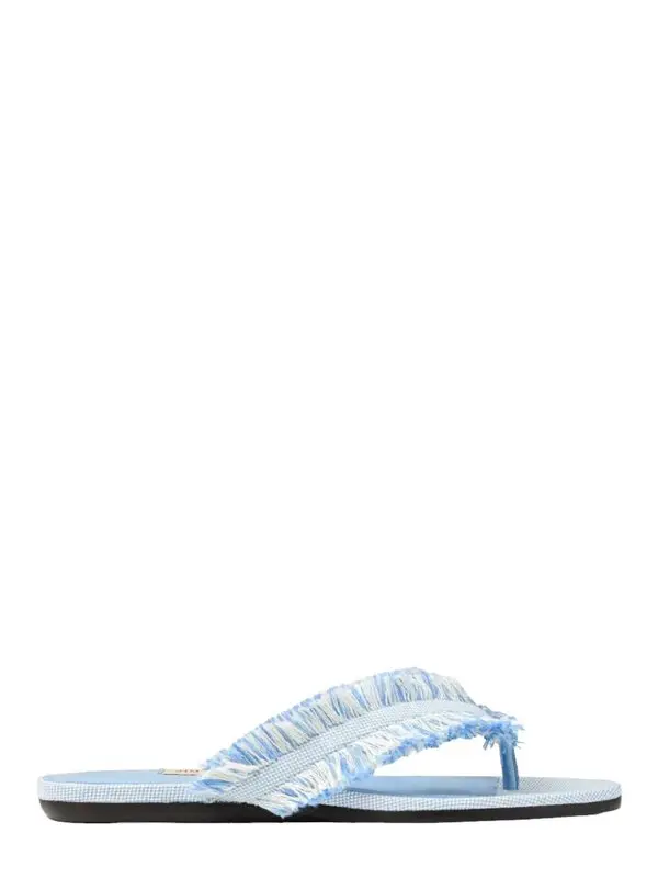 JIMMY CHOO Fringed Flat Sandals - White