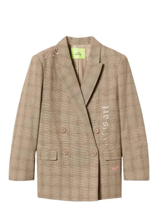 TWINSET Checked Blazer - Nude