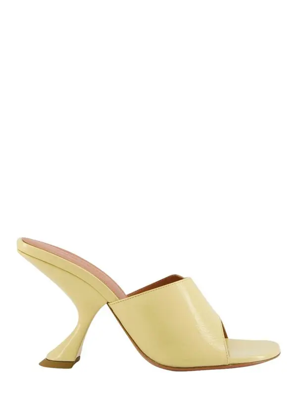 Amina Muaddi Round Toe High Heel Sandals - Sand-colored